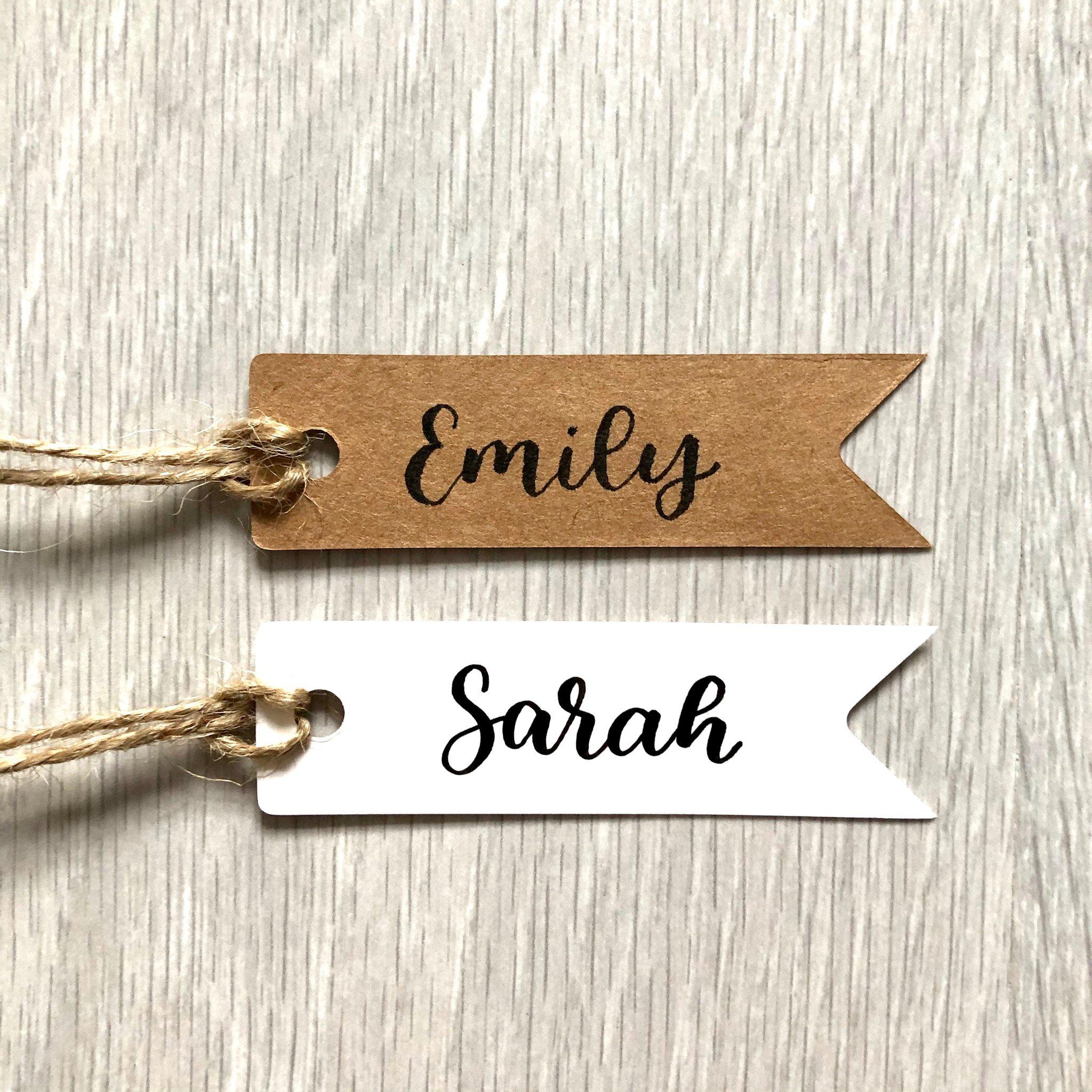 Personalised tags for lollipop wedding favours | Emily's Lollies